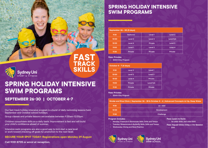 Swim Programs - Sydney Uni Sport & Fitness - Learn To Swim, Squads & More