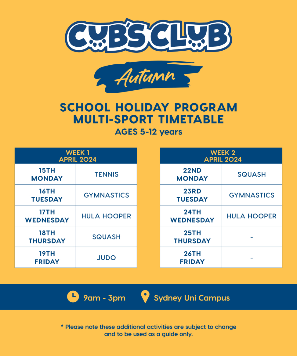 School Holiday Program - Sydney Uni Sport & Fitness - Sports Camp