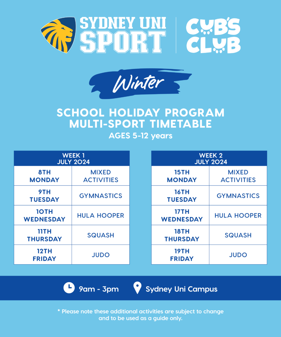 School Holiday Program - Sydney Uni Sport - Sports Camp