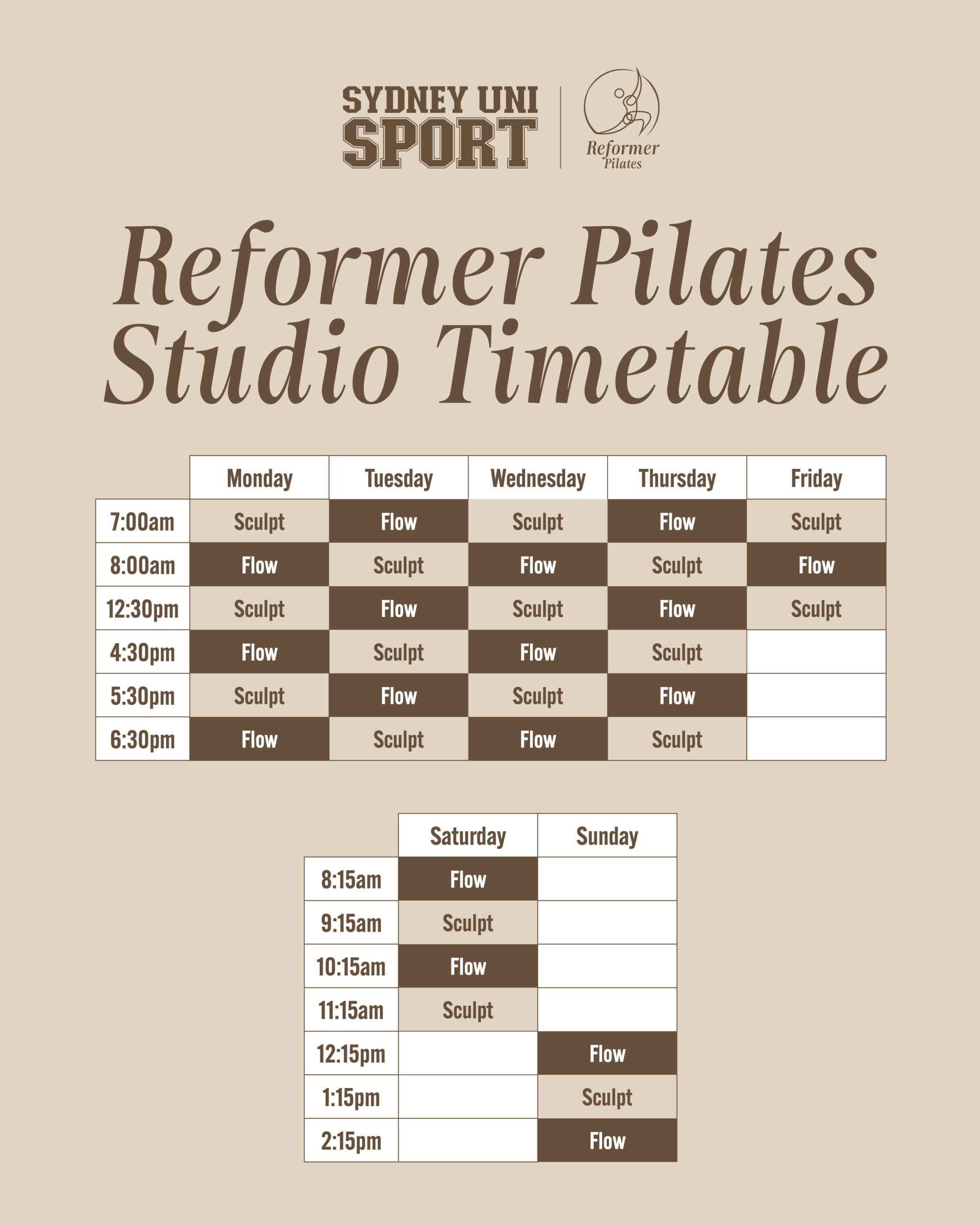 Reformer Pilates - Sydney Uni Sport - Fitness Challenge