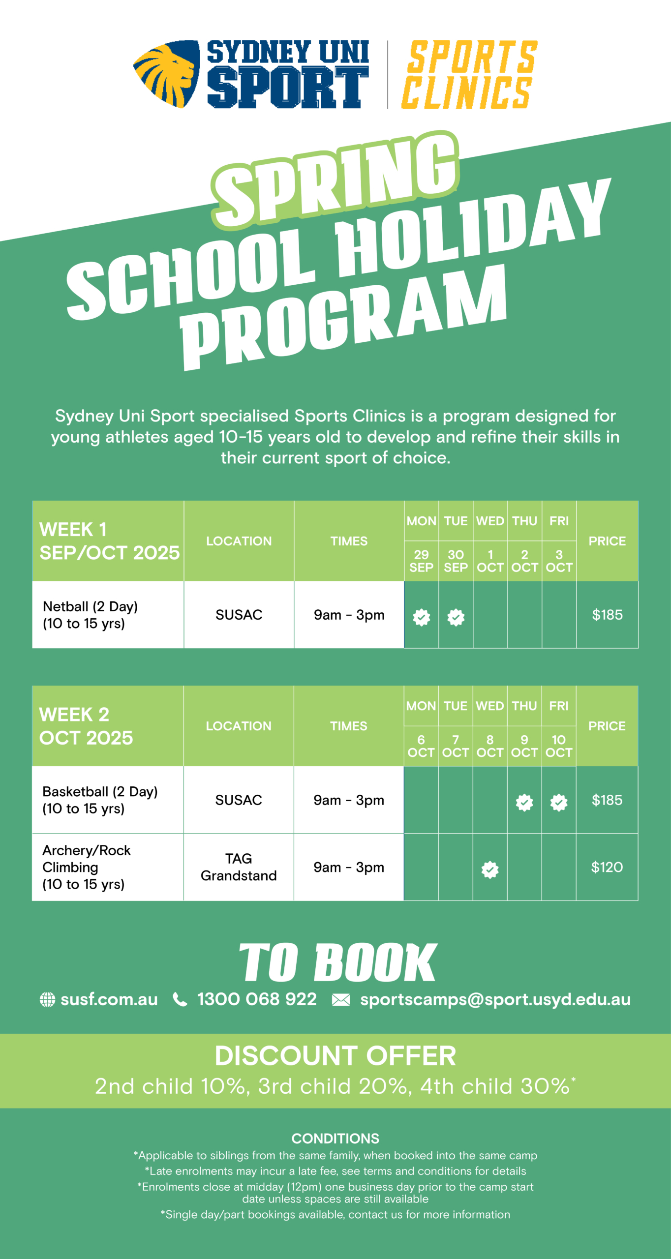 School Holiday Program - Sydney Uni Sport - Sports Camp